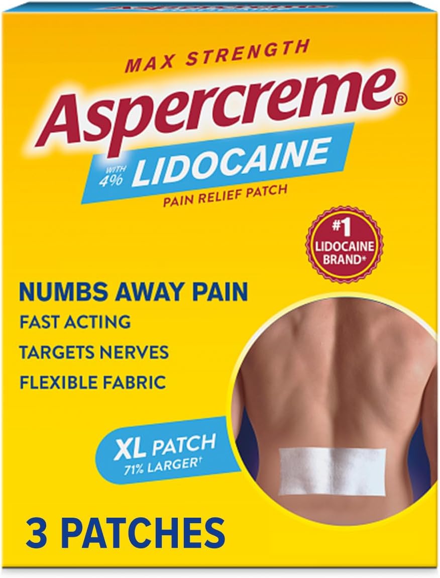 Amazon.com: Aspercreme Lidocaine Pain Relief Patch XL for Back, Neck ...