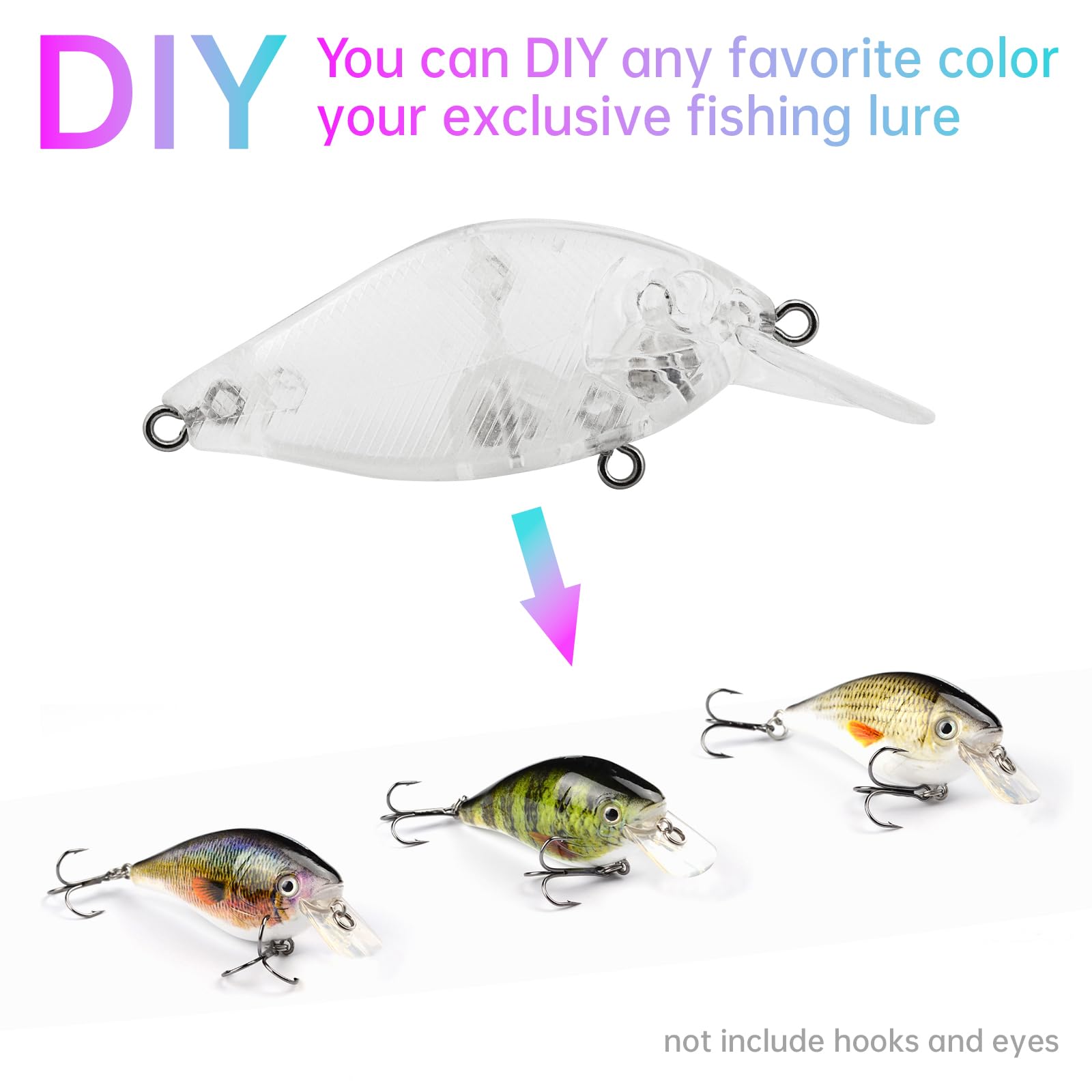 Snapklik.com : OriGlam Fishing Blanks Lures Kit Unpainted, Topwater ...