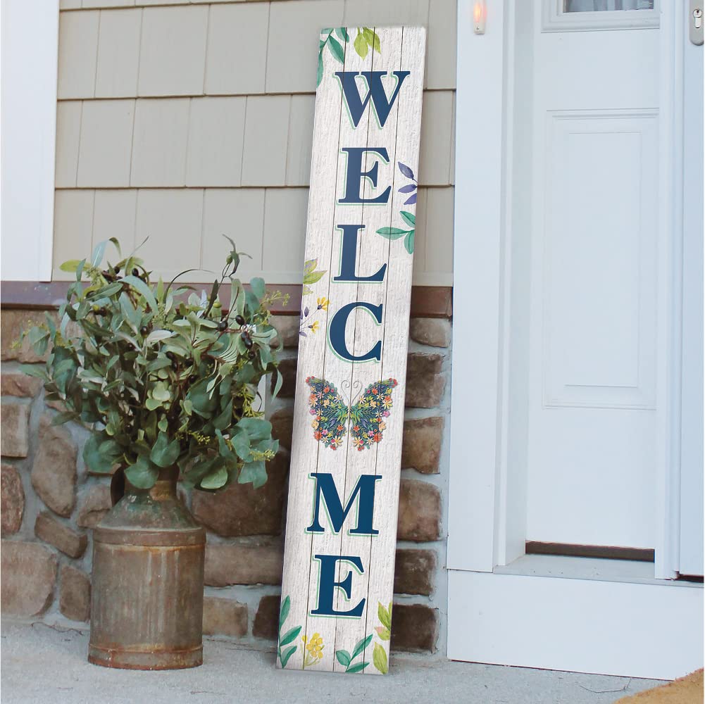 Amazon.com : My Word! Welcome w/Flower Butterfly - Tall Outdoor Welcome ...