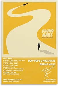 Amazon.com: NURQYNQM Bruno Mars Doo-Wops & Hooligans Album Cover Signed Art Poster (3) Canvas ...