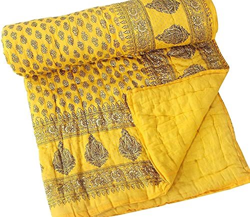 Buy Guni Floral Print Jaipuri Cotton Double Razai Rajasthani ...