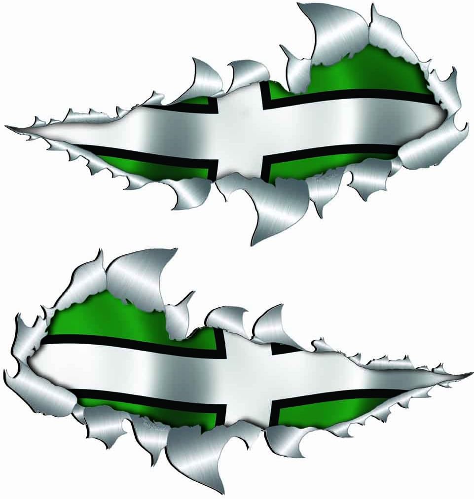 Devon Flag Metal Rip Open Sticker 150mm : Amazon.co.uk: Home & Kitchen