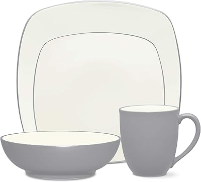 Amazon.com | Noritake Colorwave Graphite - 4 piece place setting ...
