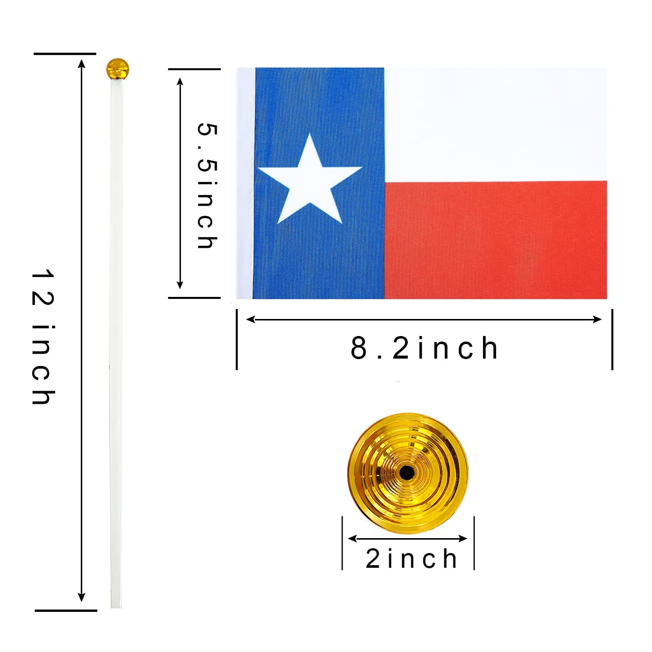 Snapklik.com : WXTWK 12 Pack American USA Texas Desk Flag Small Mini US ...
