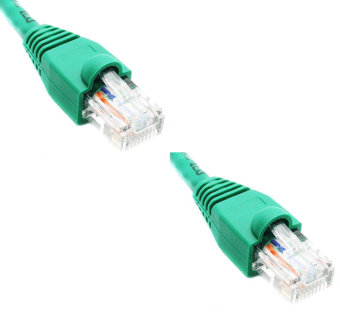 Amazon.com: Ultra Spec Cables Pack of 2 - Green 1FT Cat6 Ethernet ...