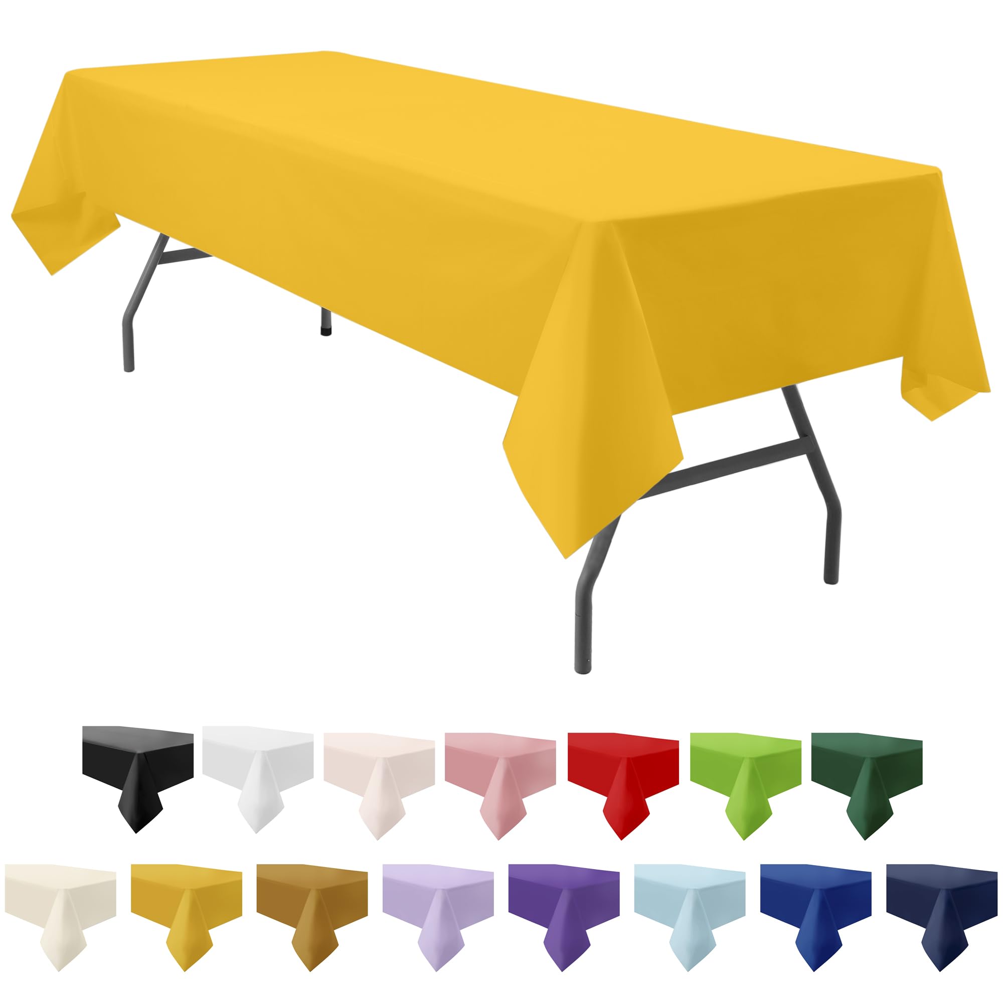 Amazon.com: PartiPallete 3-Pack Premium Plastic Yellow Tablecloth ...