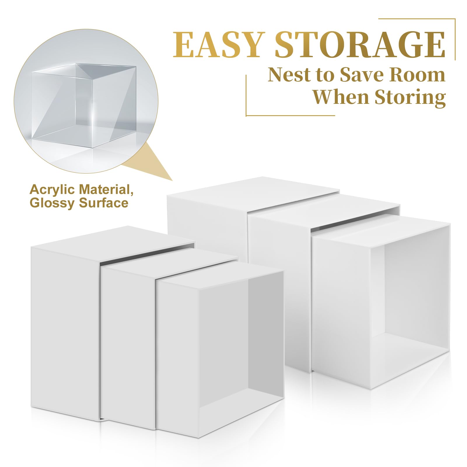 Laurensory 6 Pack Acrylic Risers Display Stands, Food Risers for Buffet ...