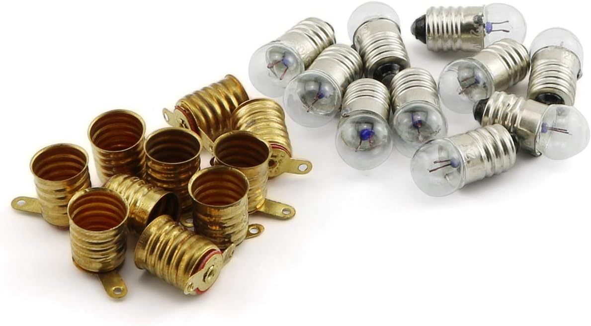 E-outstanding 10PCS 12V Warm White E10 Screw Base Light Bulb with 10PCS ...