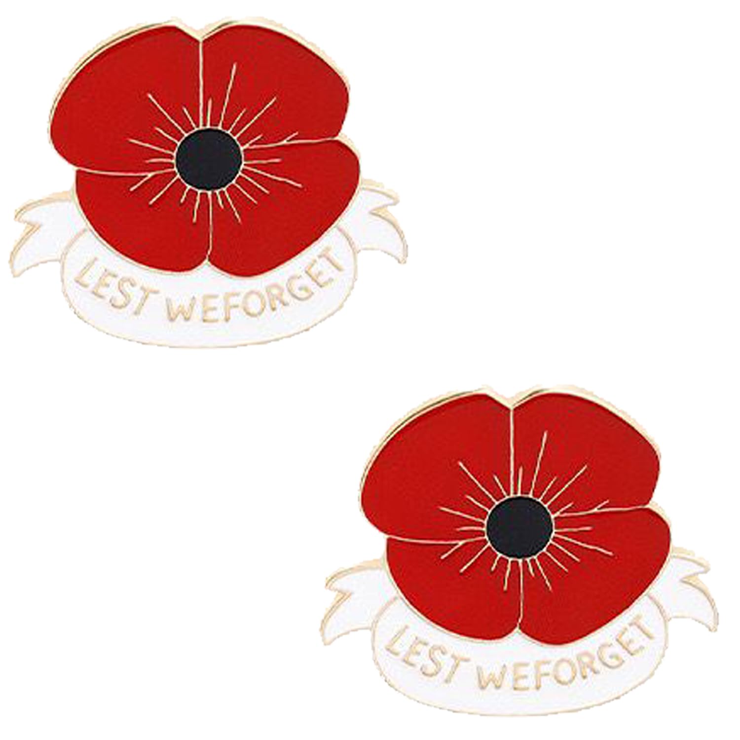 2pcs Poppy Pins Lest We Forget Breastpin Remembrance Day Memorial Day ...
