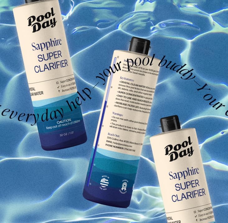 Pool Day Sapphire Super Clarifier 32oz – Fórmula extra concentrada ...