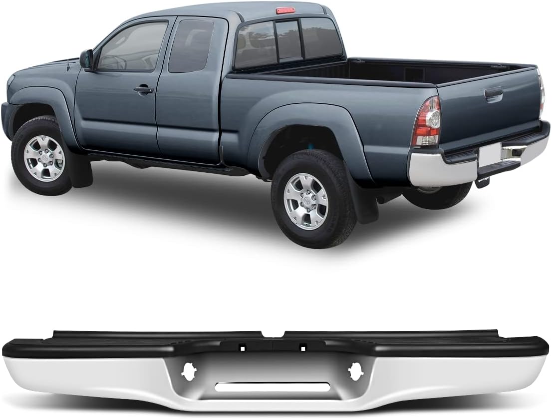 Amazon.com: ANGLEWIDE Steel Rear Step Bumper For Toyota for Tacoma 1995 ...