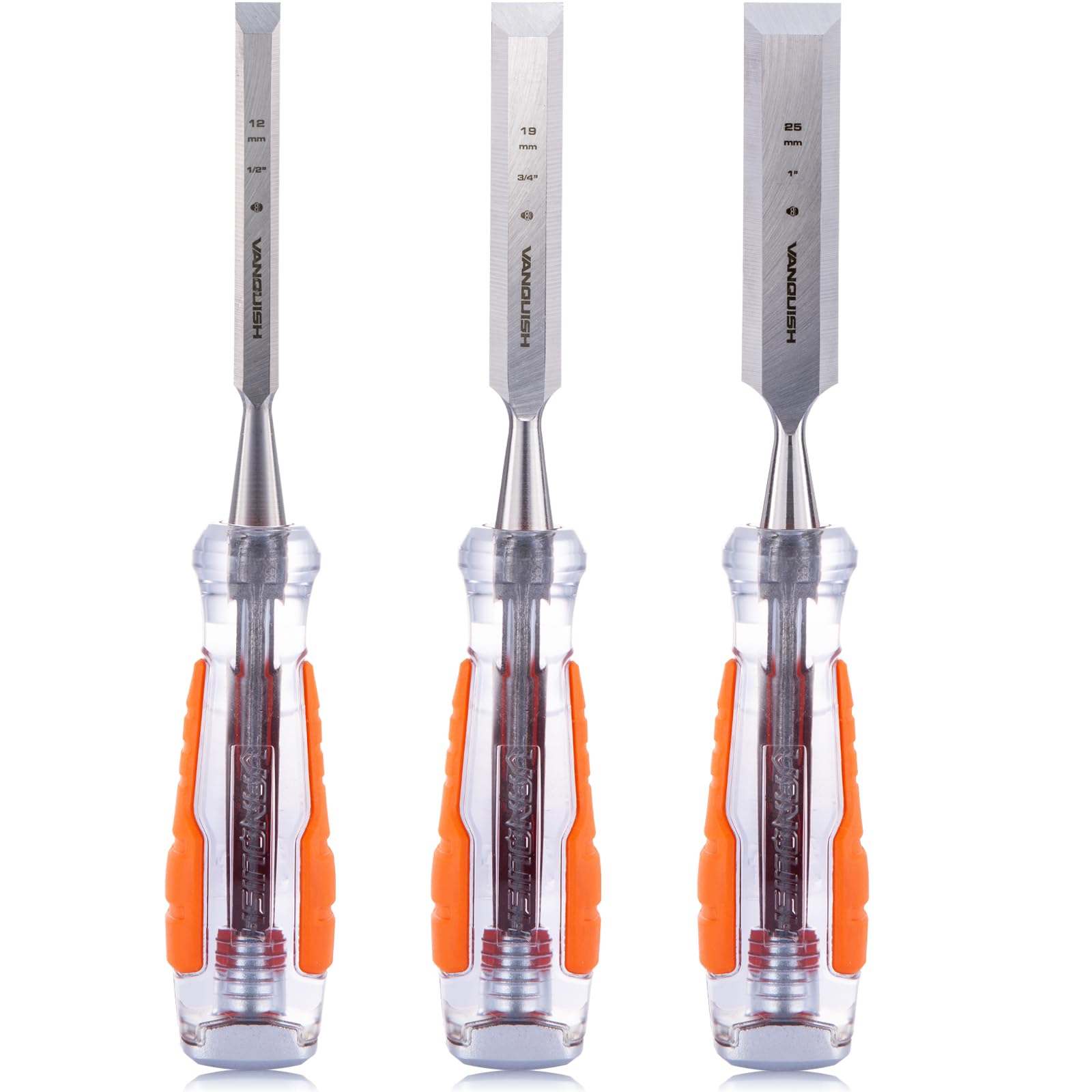 Snapklik.com : VANQUISH 3-Piece High-Impact Wood Chisel Set