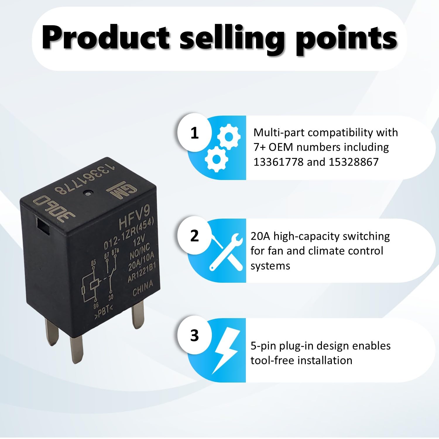 Snapklik.com : 13361778 General Purpose Relay 12VDC 20A 5 Pins Car Air ...