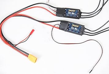 Amazon.com: FMS ESC Speed Controller Twin 80A Brushless EC5 XT60 Plug ...