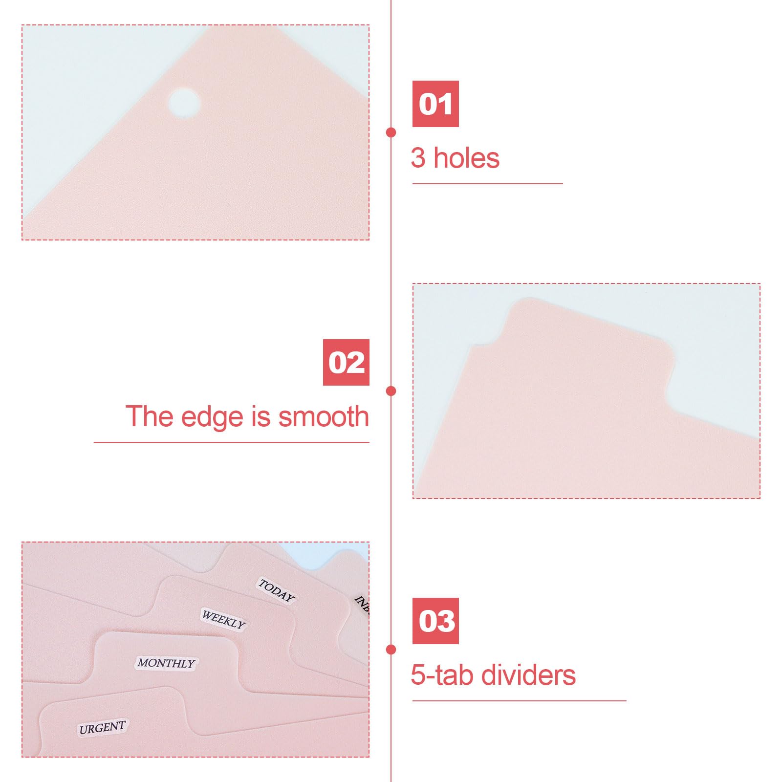 Snapklik.com : (5 Sets) Pink Binder Dividers For 3 Ring Binders ...