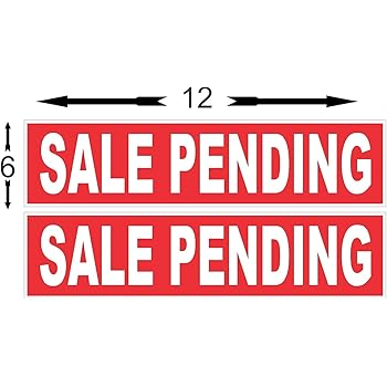 Amazon.com : 2-6x24 Sale Pending Real Estate Rider Sign Red : Office ...