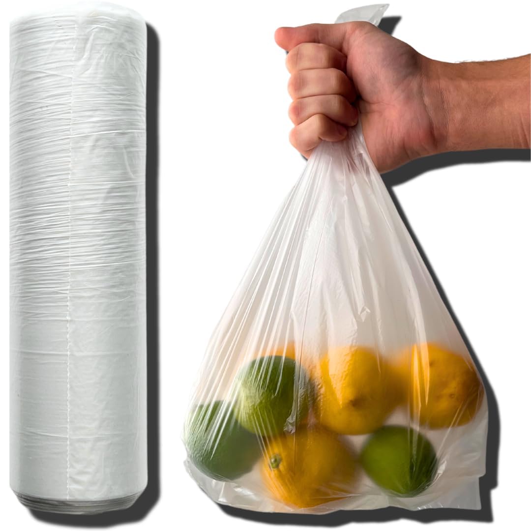 Clear Plastic Food Bags On a Roll | 250 Bags | Fruit Vegetable Sandwich ...