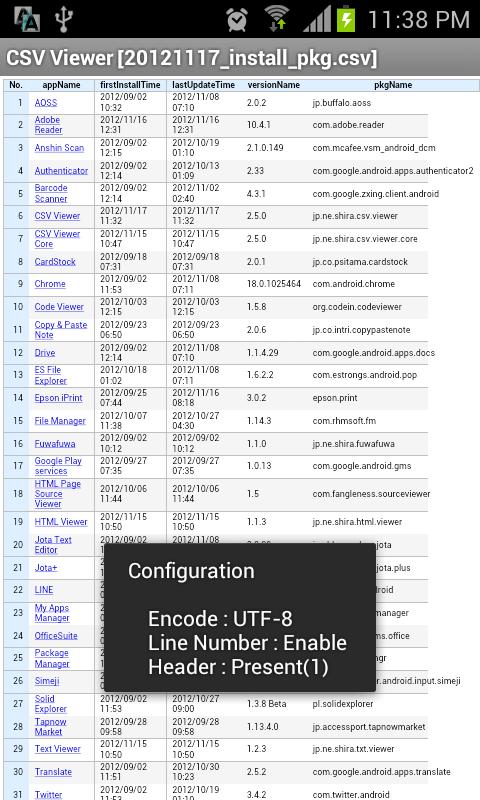 CSV Viewer:Amazon.fr:Appstore for Android