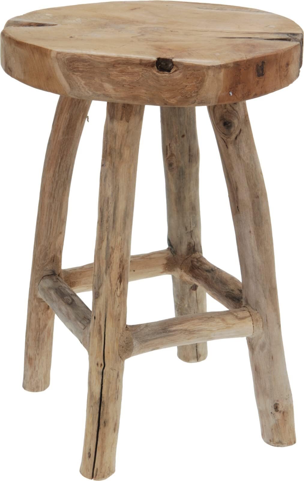 Muddy Hands Small Round Rustic Wooden Step Stool Wood Coffee Side Table ...
