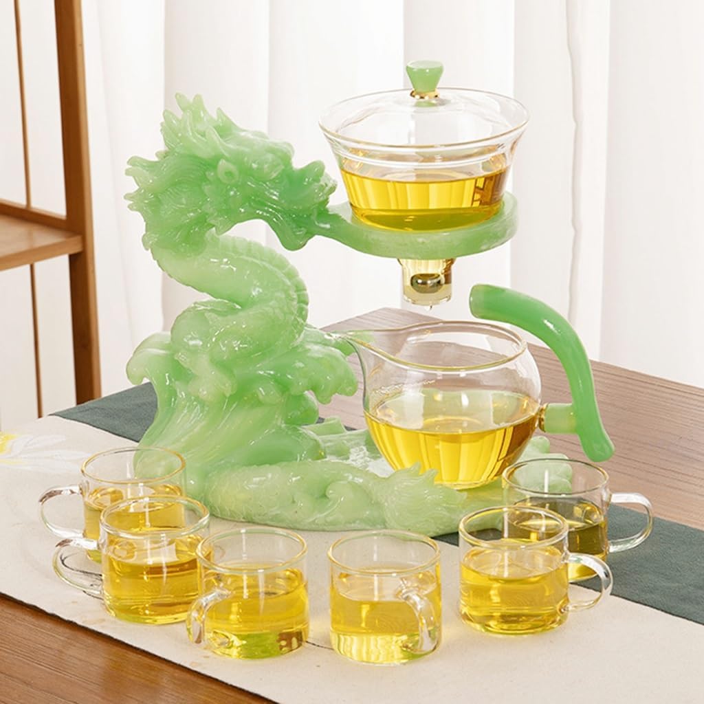 Amazon.com | ZMQJEQANBG Kungfu Glass Tea Set Semi Automatic Lazy Dragon ...