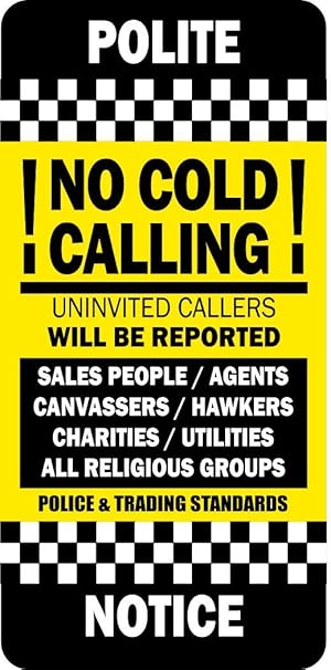 No Junk Mail Sign Sticker - No Cold Calling Sign Sticker - For Front ...
