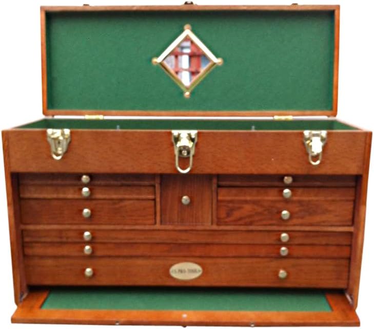 90 US Pro Tools Wooden Top Tool Box Tool Chest Wood Cabinet Engineer ...