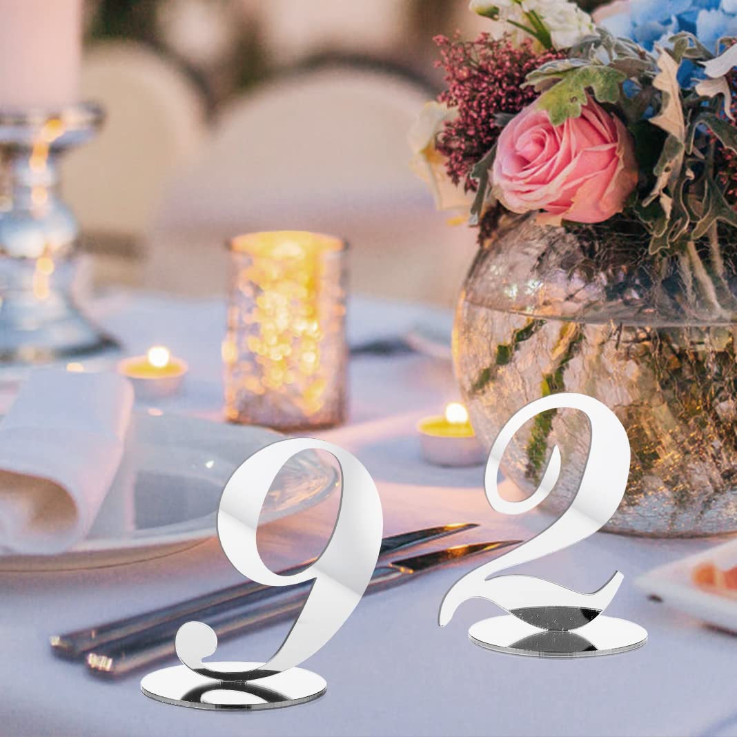 Silver Wedding Table Numbers Wedding Table Numbers The Sundae