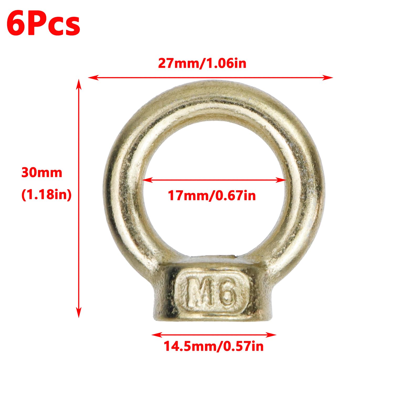 Snapklik.com : Antrader M6 Metric Ring Shape Lifting Eye Nut,6Pcs 304 ...