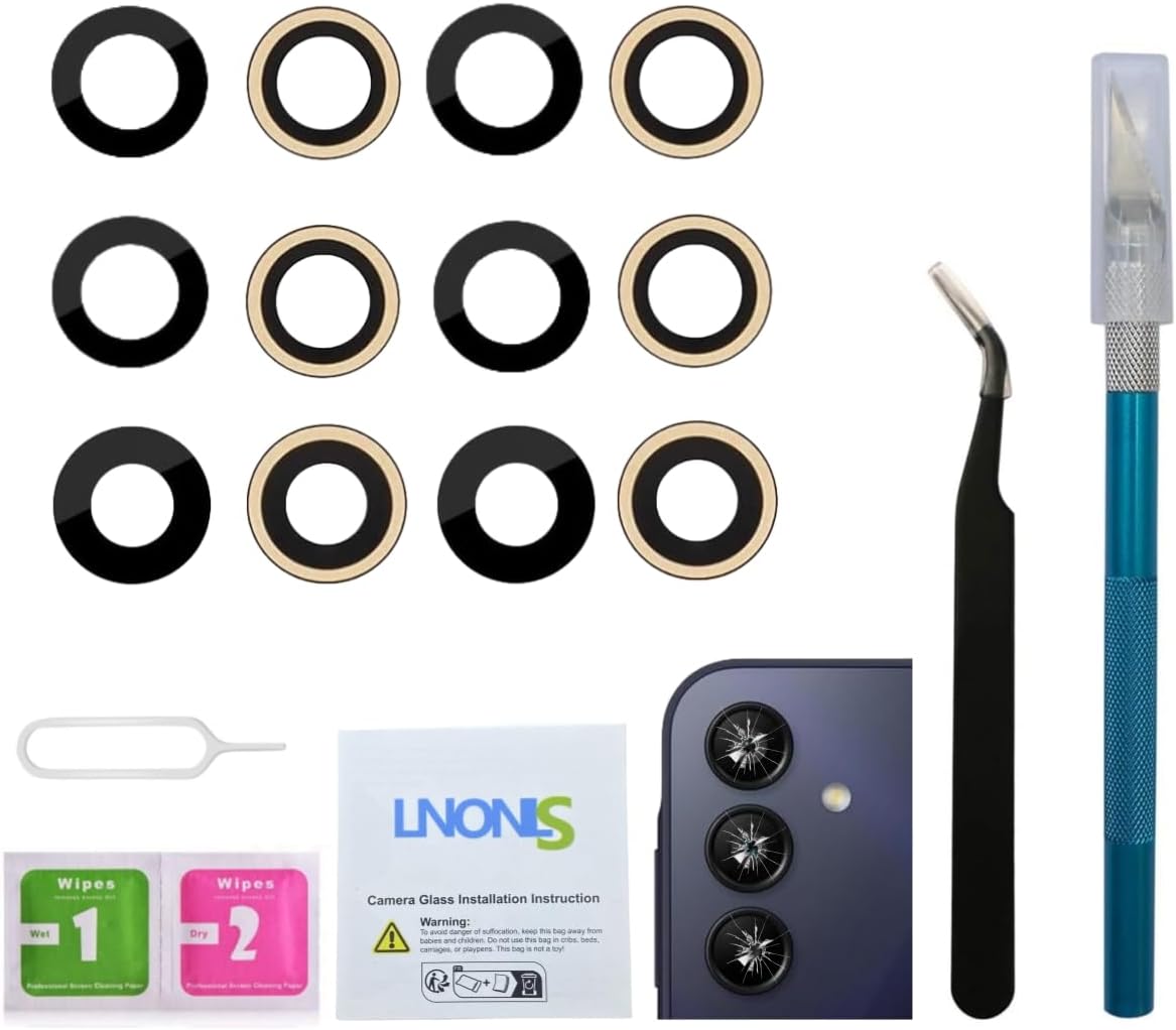 Amazon.com: LNONLS 2 Pack A15 Back Rear Camera Glass Lens Replacement ...
