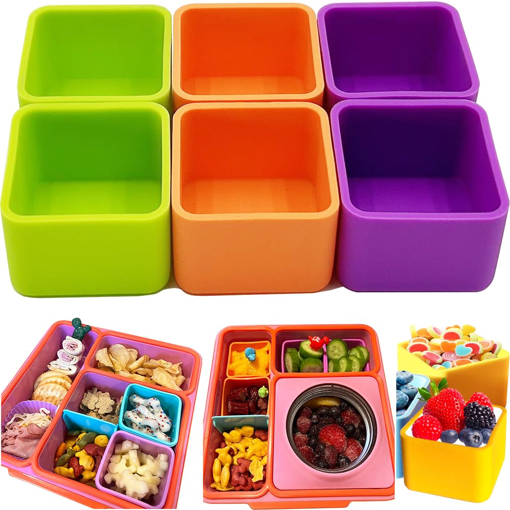 Amazon.com: IELEK Silicone Lunch Box Dividers Square Bento Box Kit ...