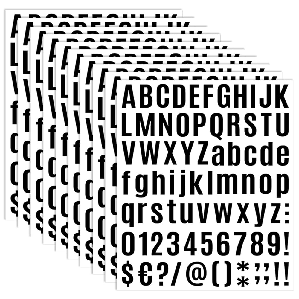 10 Sheets Self Adhesive Vinyl Letter Number Stickers Kit, Alphabet ...