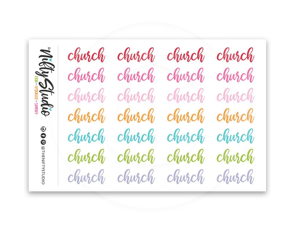 Amazon.com: Church Stickers in color | Religious Planning Stickers ...