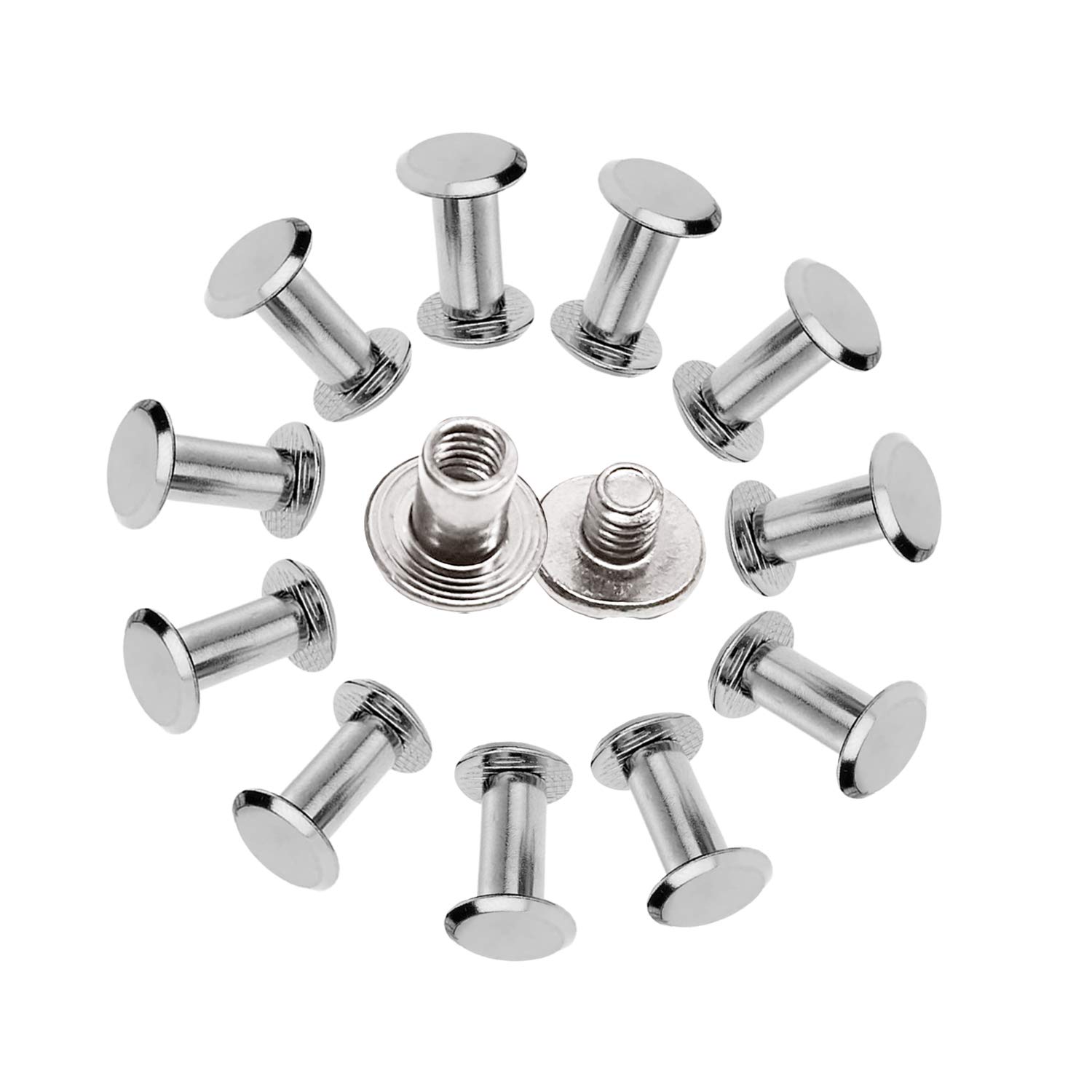 Solid Brass 8mm 10mm Wide Chicago Screws Studs Leather Craft Rivets ...