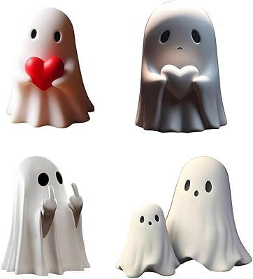 Amazon.com: ichuanyi Ghosts Small Scary Ghost Figurines Halloween Ghost ...