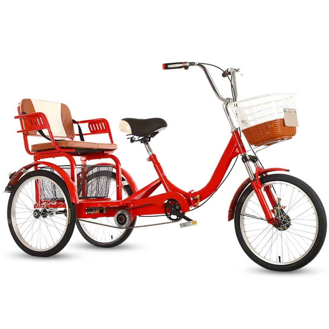 Folding 3 Wheels Bicycle Adjustable Cruiser Tricycle With Shock ...