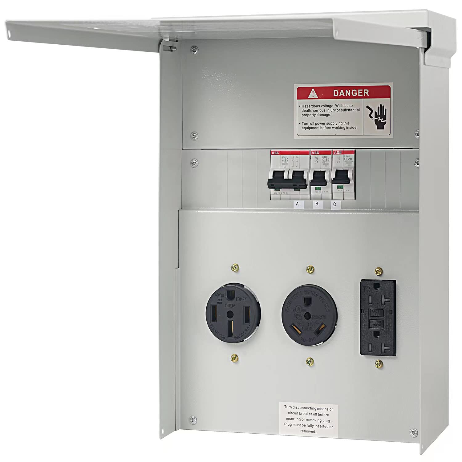 Kinchoix Temporary Power Outlet Panel, RV Panel Outlet with a 20, 30 ...