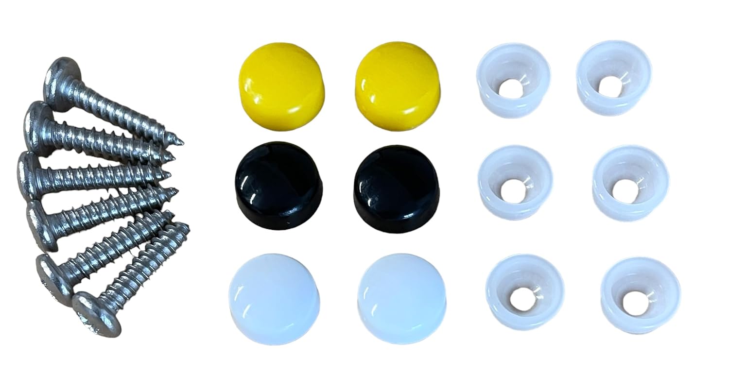 Number Plate Registration Fixing Kit - Screws And Caps : Amazon.co.uk ...