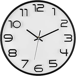 Amazon.com: WOOPHEN Wall Clock, 12 Inch Silent Non Ticking Battery ...