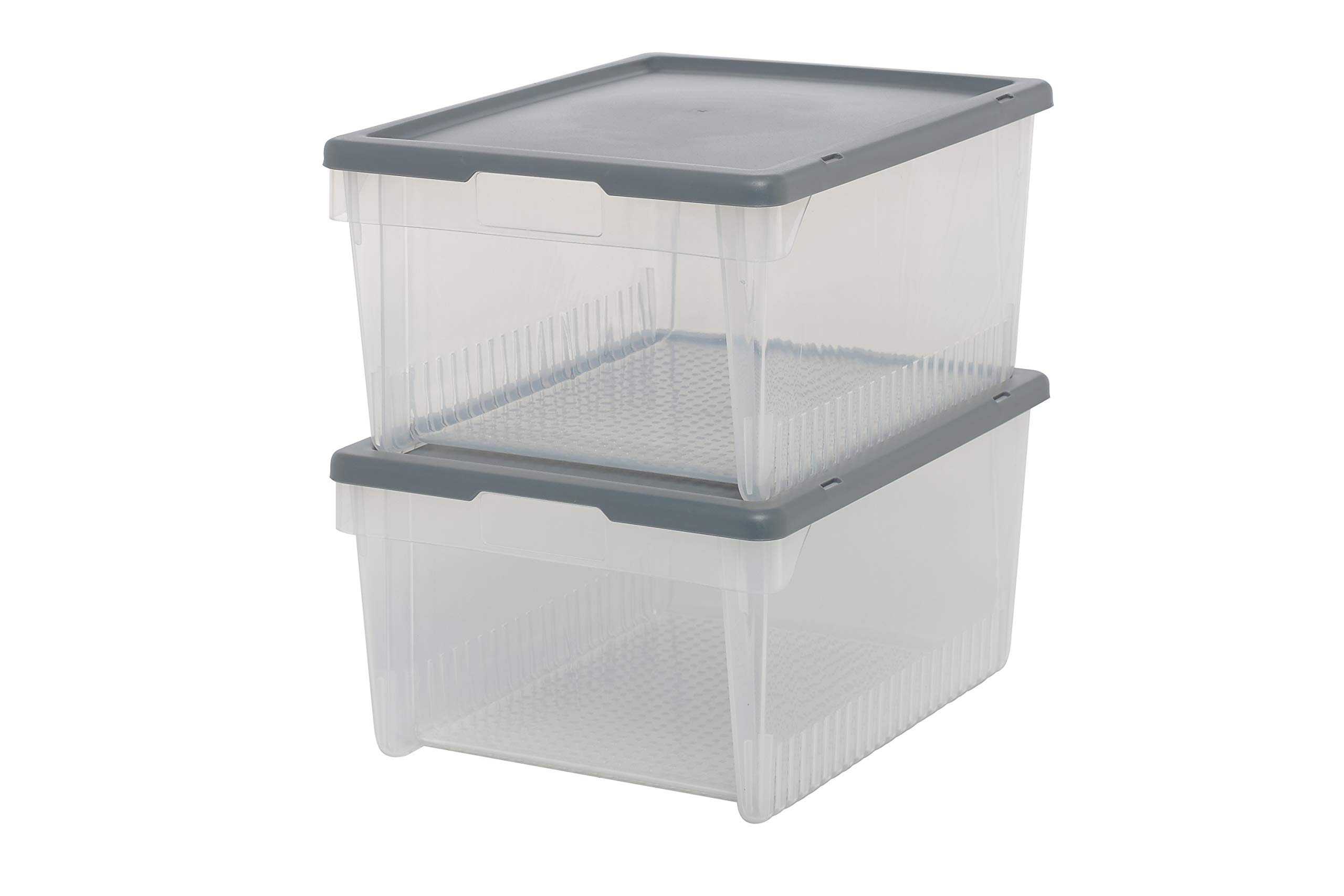 Buy CleanPEAK Set of 2 Medium 5 Litre Plastic Stackable Storage Boxes ...