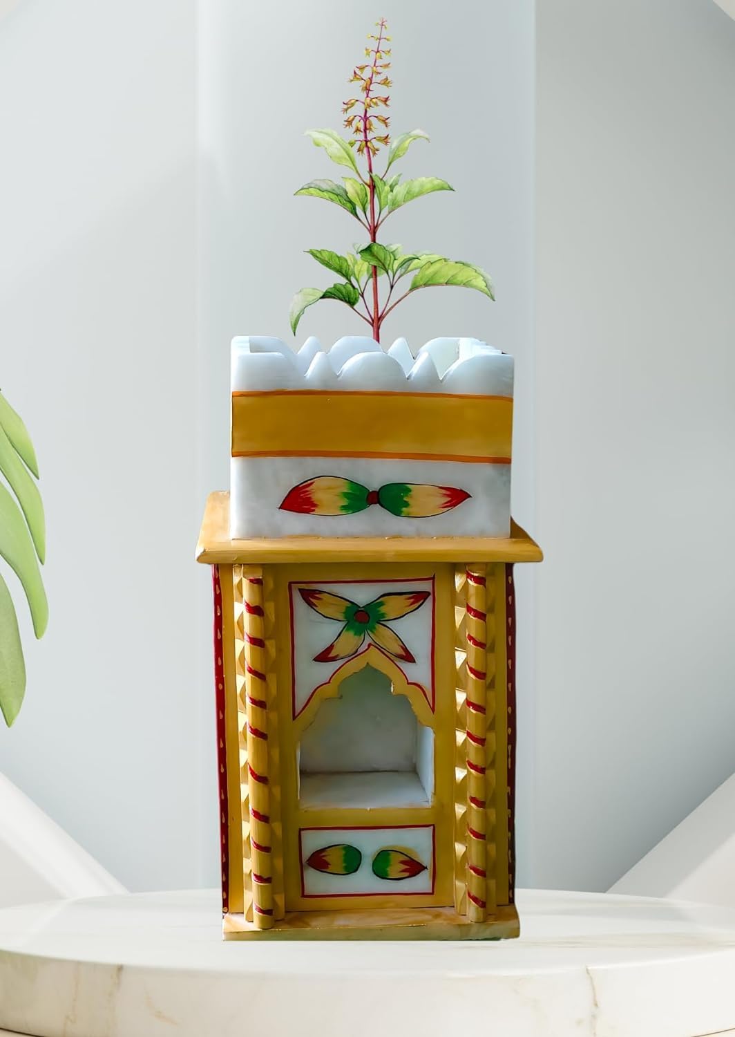 Niyara Marble Tulsi Pot | Tulsi Planter | Gardening Tulsi Planter ...