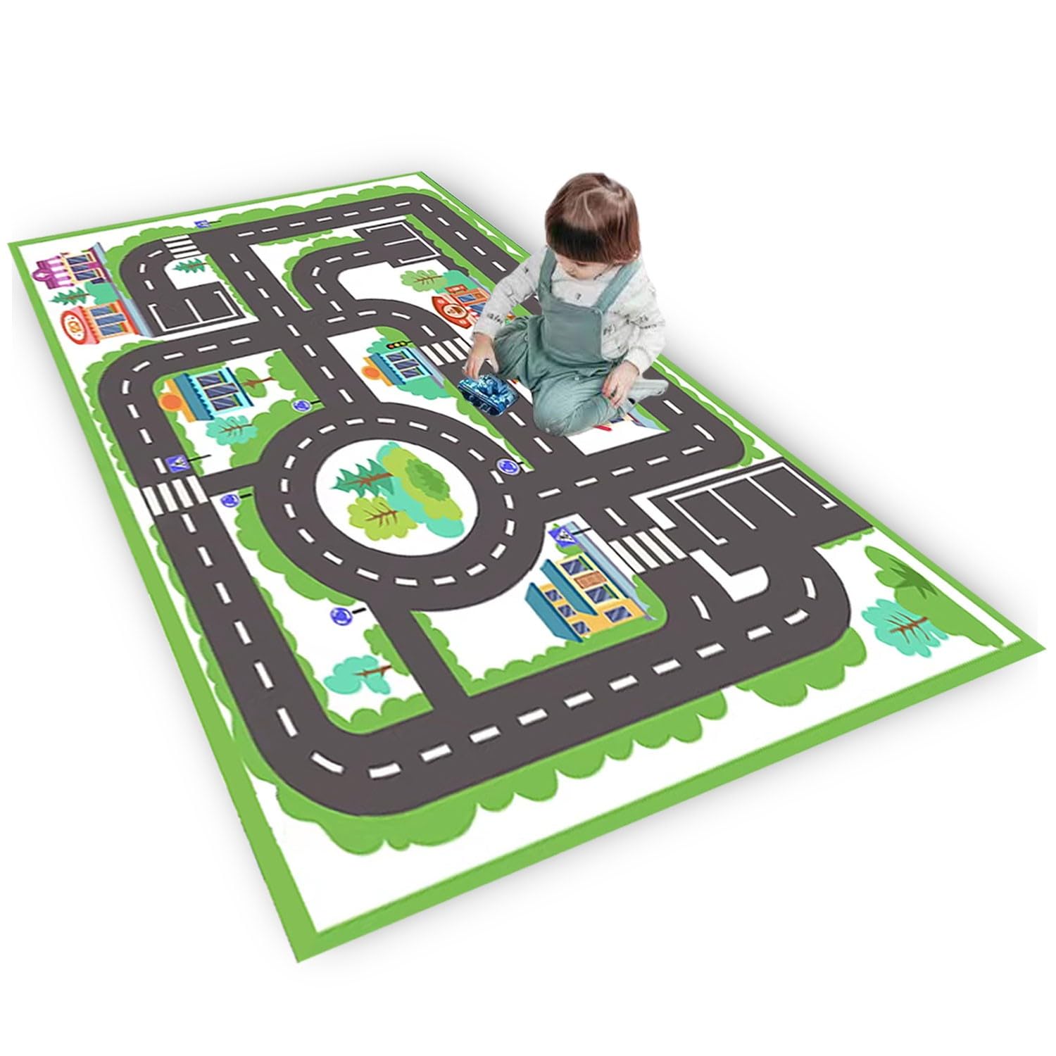 Amazon.com: Kid Rug Carpet playmat for Toy Cars and Trains,Road Traffic ...