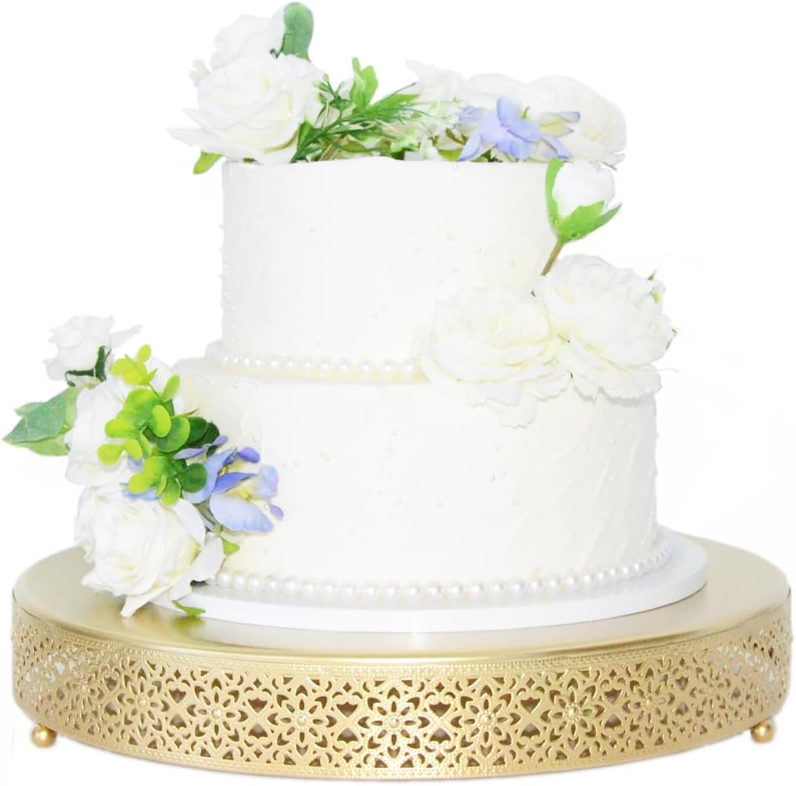 Amazon.com: Efavormart Gold Metal Fleur De Lis Round Pedestal Cake ...