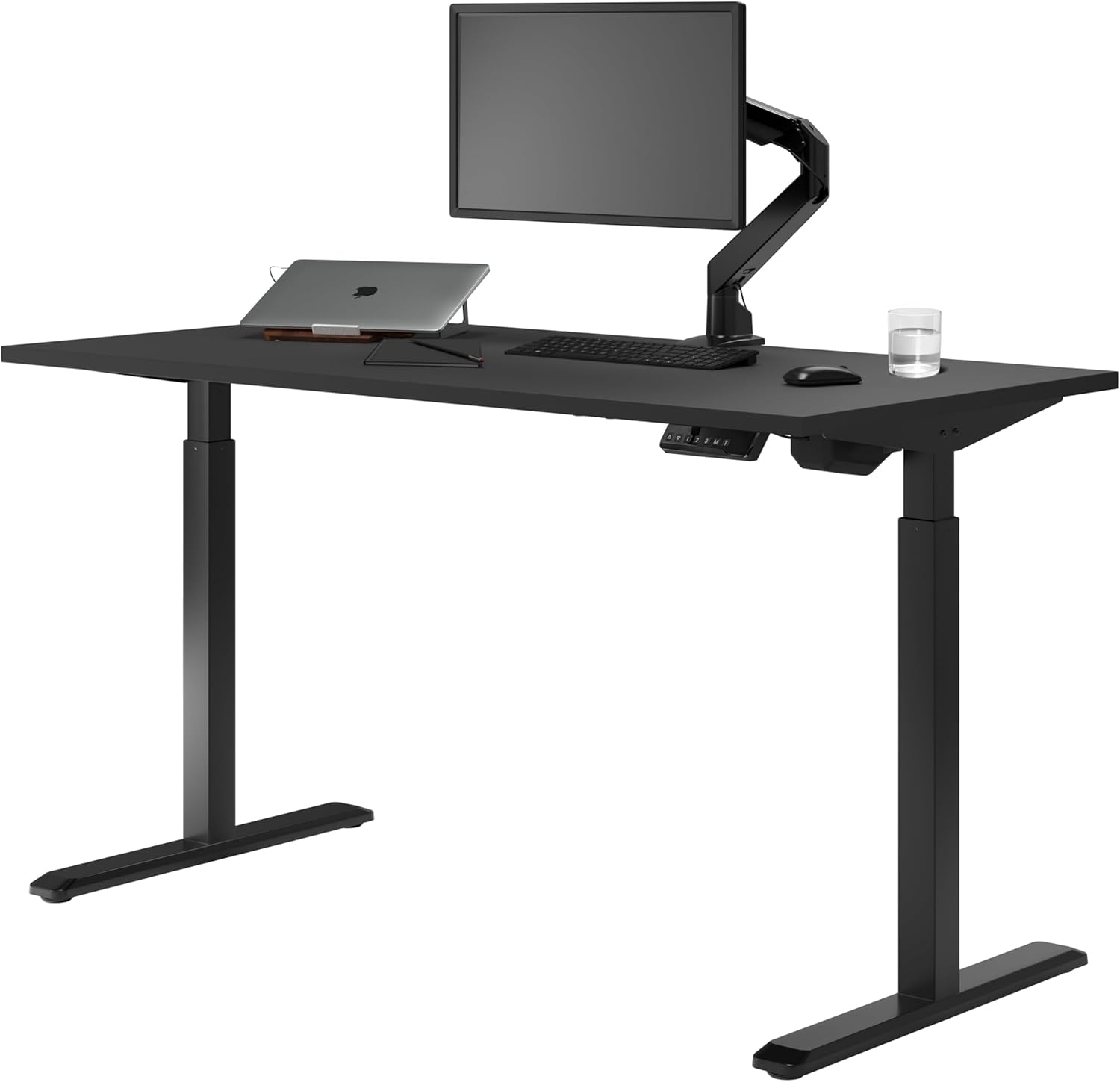 Desky Single Sit Stand Gaming Desk – Black Frame/Black Top – 1800x750mm ...