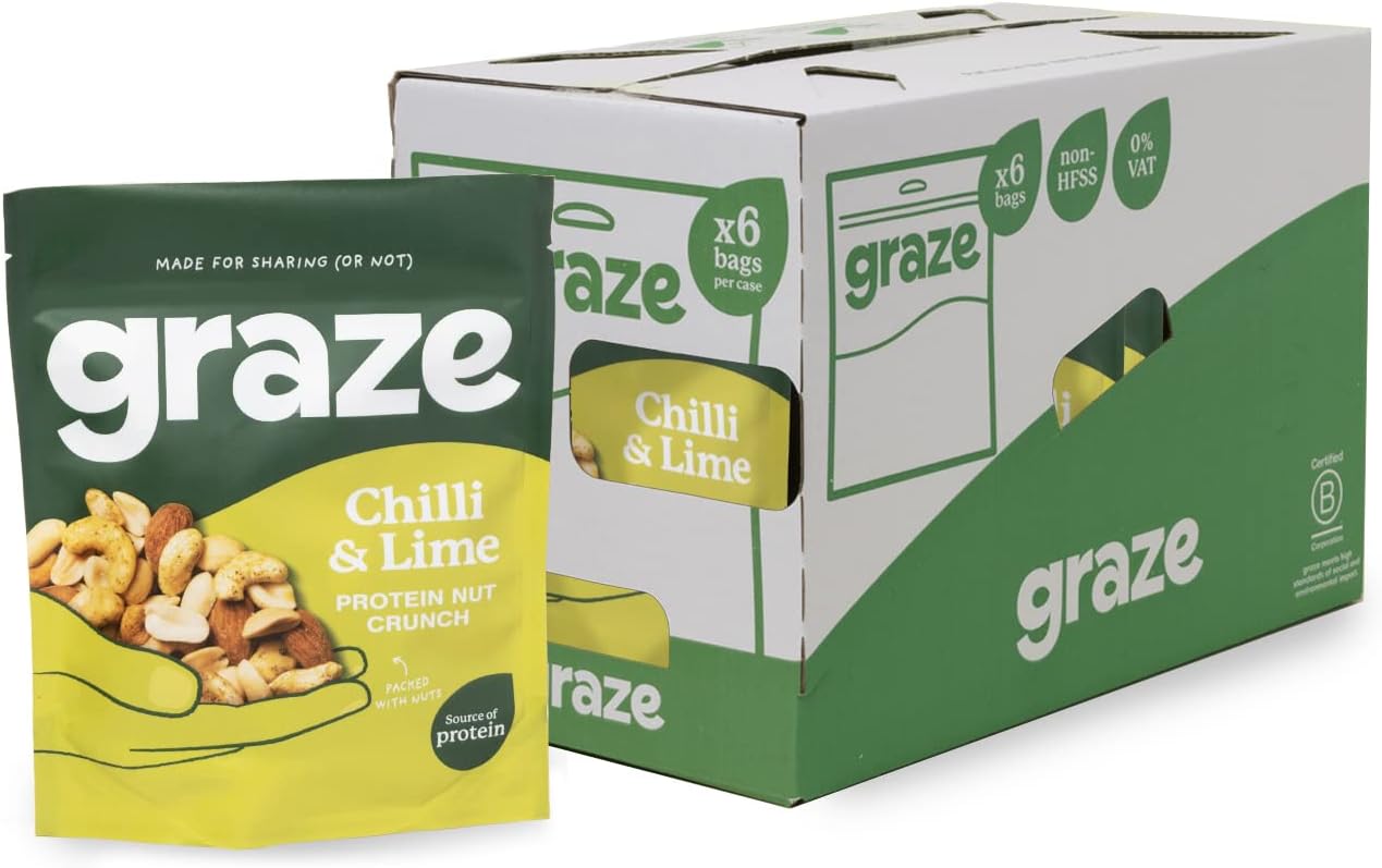 Graze Punchy Chilli and Lime Nutty Protein Power - Vegan Snacks ...