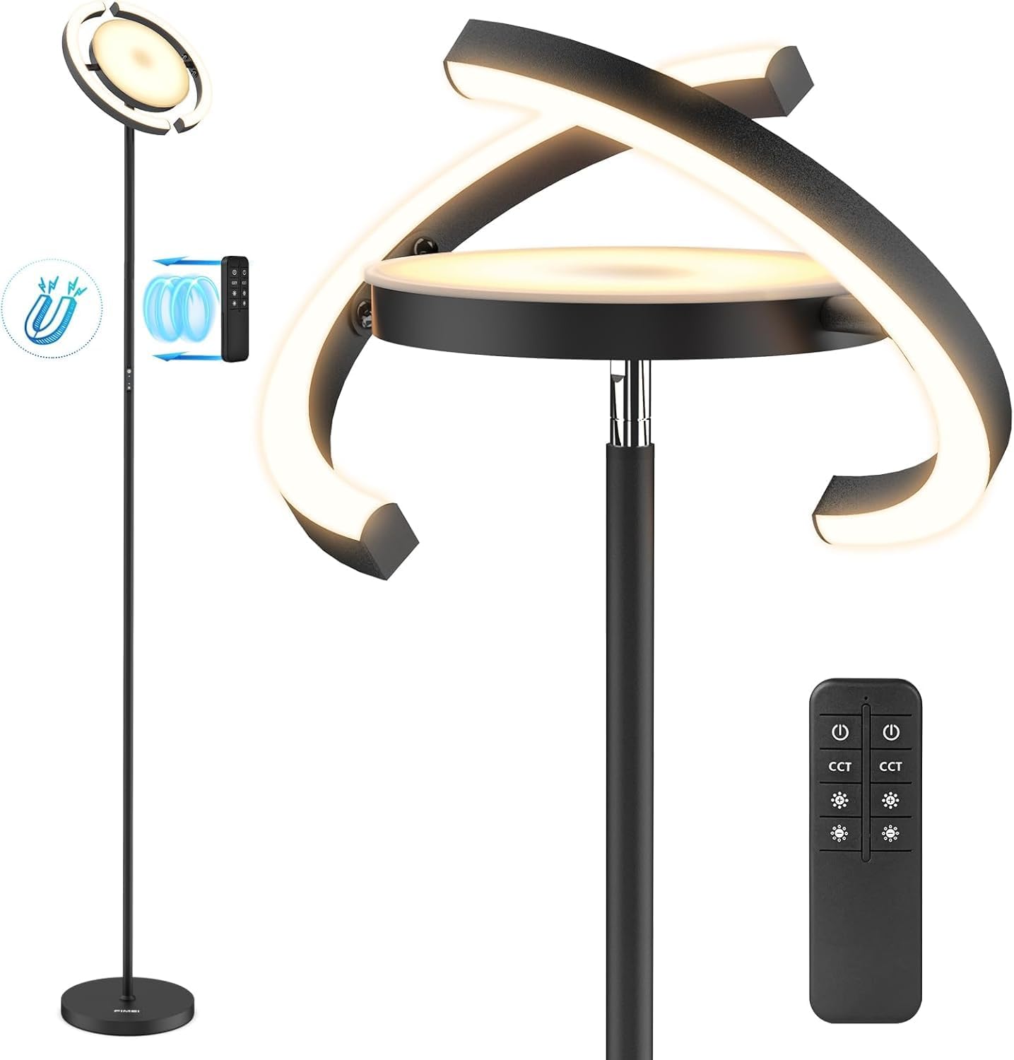 FIMEI Floor Lamp, 36W 2800LM Modern Bright Sky LED Standing Lamp ...