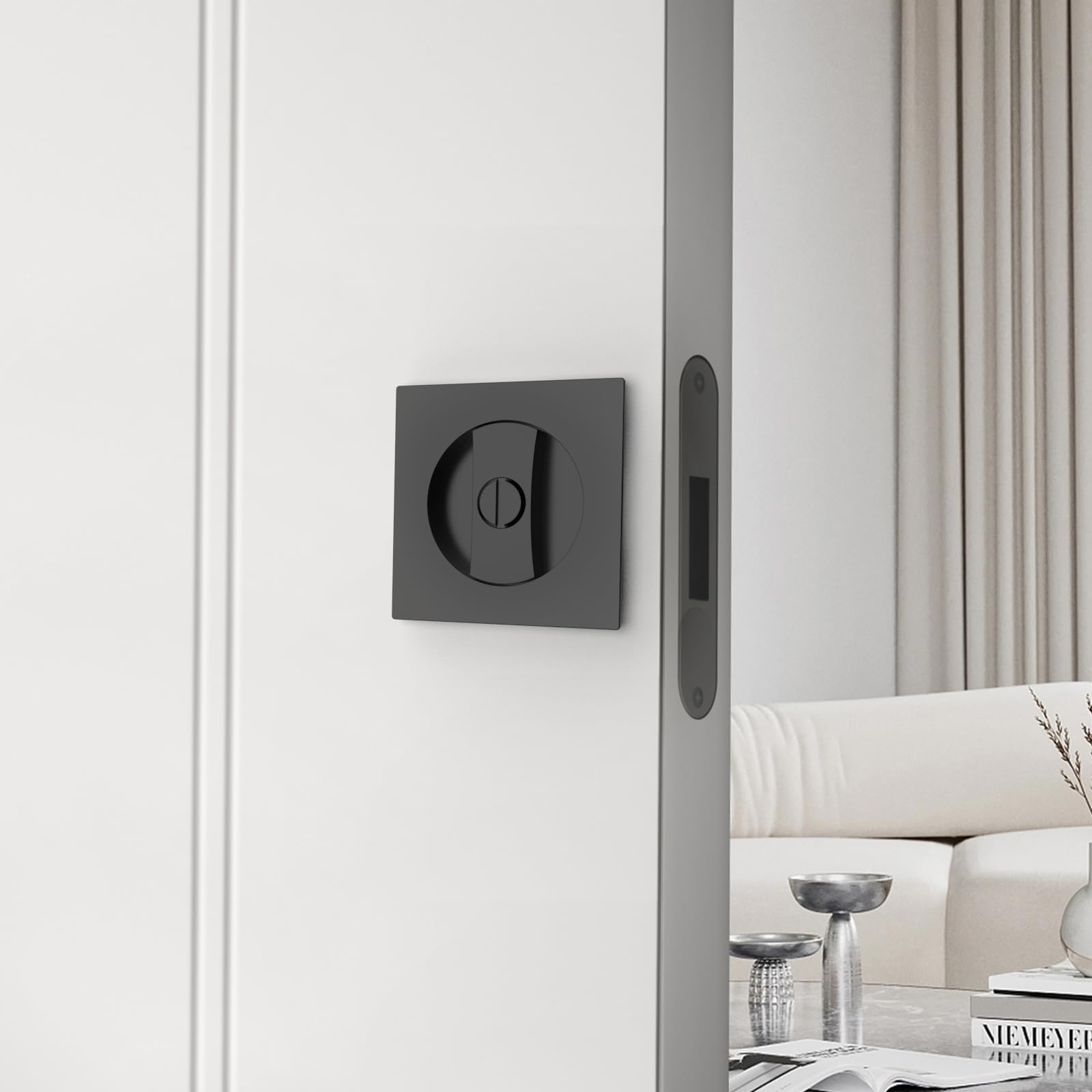 Snapklik.com : Sliding Pocket Door Lock, Matte Black Pocket Door ...