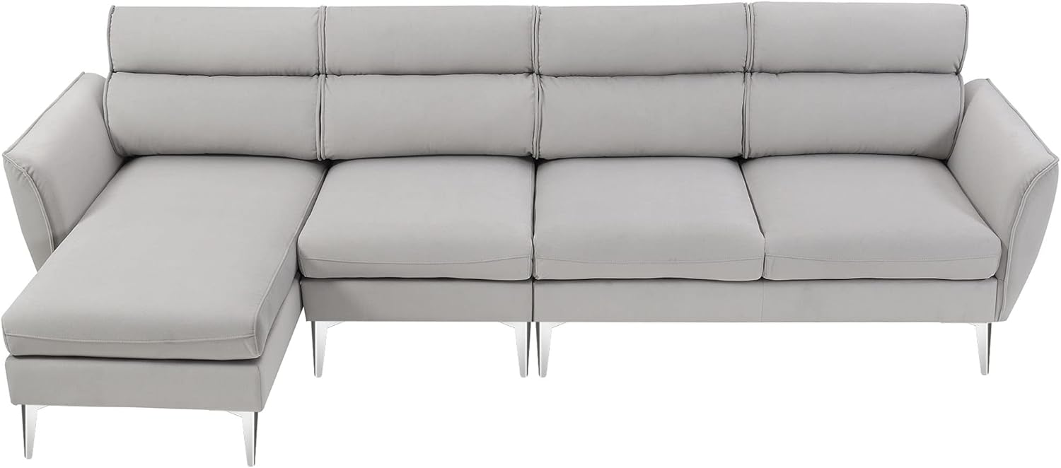 kevinplus Sofá modular moderno de 111 pulgadas con diván convertible para sala de estar, sofá de ...