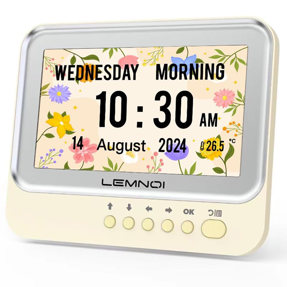 Lemnoi 7 Inches Dementia Clocks,Digital Calendar Clock with Day and ...