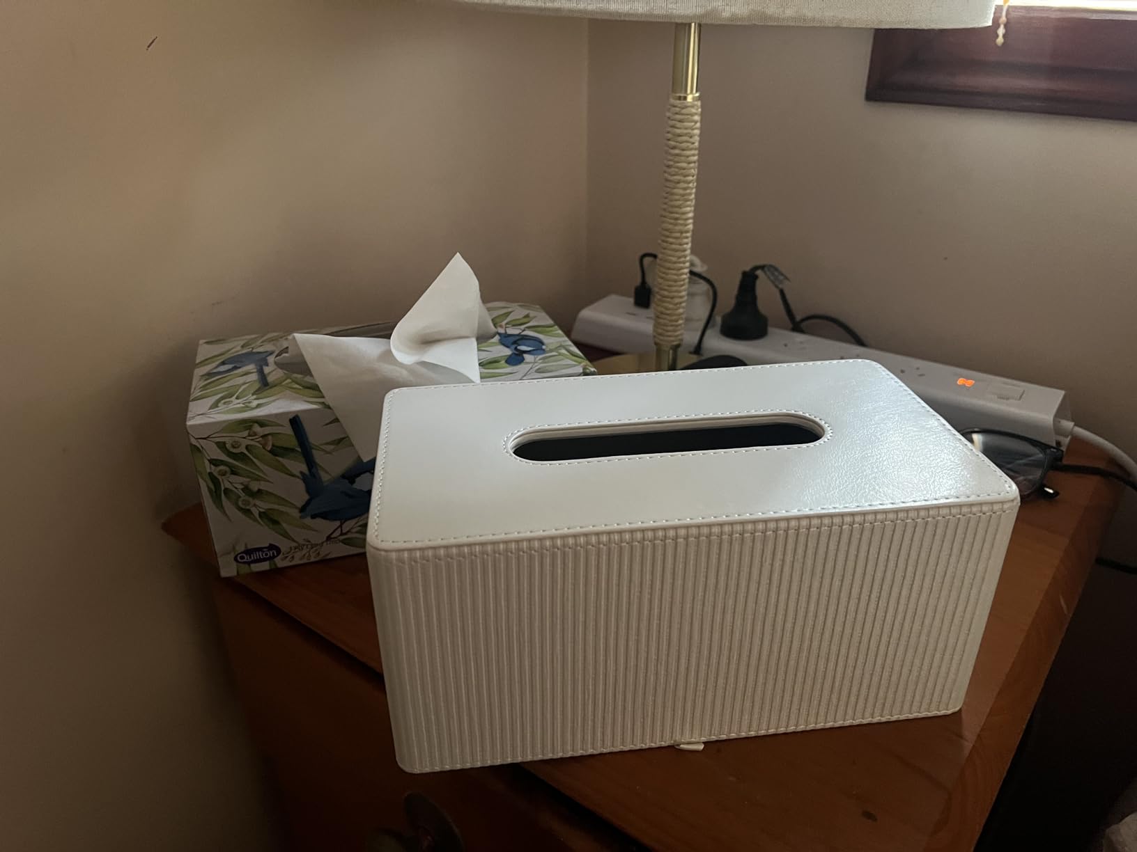 Cretkhp PU Leather Tissue Box Cover with Magnetic Closure, Modern ...