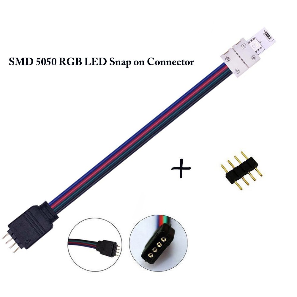 Buy Kabenjee 10X SMD5050 RGB LED Strip Light 4 pin Quick Connector,RGB ...
